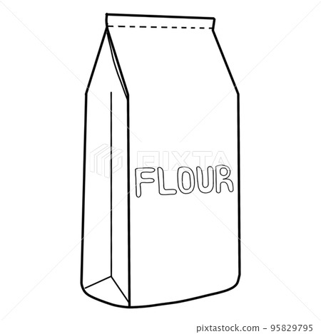 Hand drawn sketch of pack of flour. Line...-插圖素材 [95829795] - PIXTA圖庫