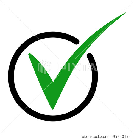Icon ok checkmark, green tick, sign check mark... - Stock Illustration ...