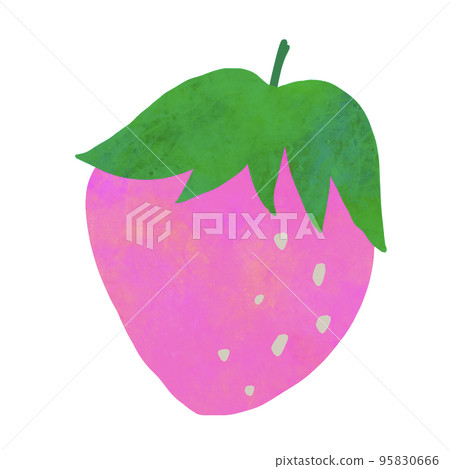 Hand-painted pink strawberry illustration... - Stock Illustration ...