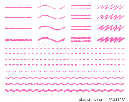 Various line sets of crayon materials - Stock Illustration [95831681 ...