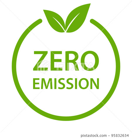 Zero emission icon vector CO2 neutral green... - Stock Illustration ...