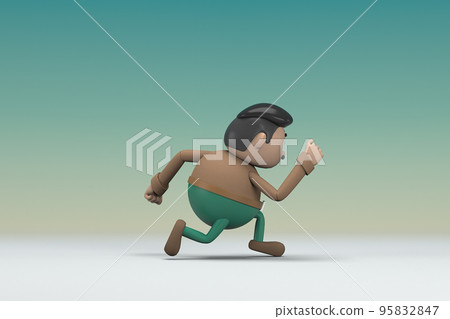 The man with mustache wearing a brown long... - Stock Illustration ...