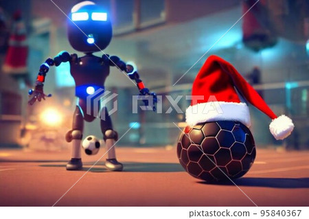 Santa Robo playing soccer - Stock Illustration [95840367] - PIXTA