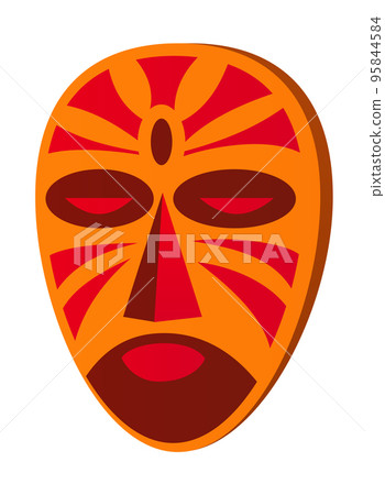 Tribal mask - modern flat design style single... - Stock Illustration ...