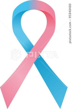 Pink and blue awereness ribbon. Infant and... - Stock Illustration ...