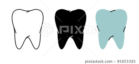 Set of human tooth symbols. Human tooth icons... - Stock Illustration ...