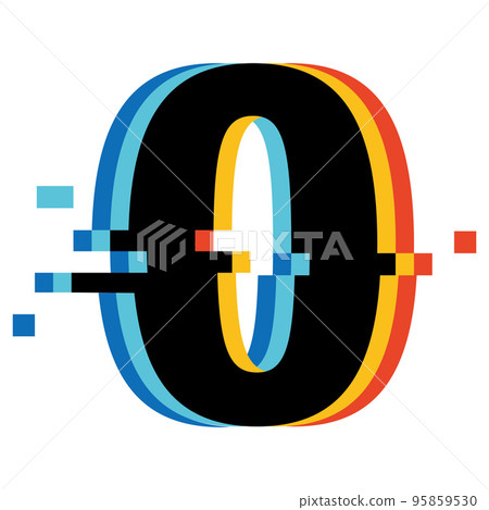 number 0 digital glitch style - Stock Illustration [95859530] - PIXTA