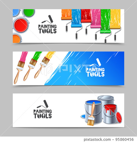 Painting Tools Banners Set-插圖素材 [95860456] - PIXTA圖庫