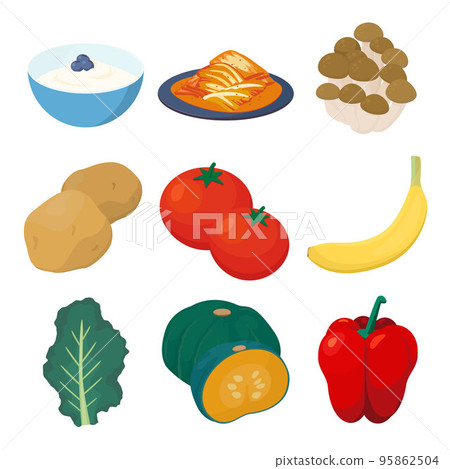 Vector illustration of food containing GABA. - Stock Illustration ...