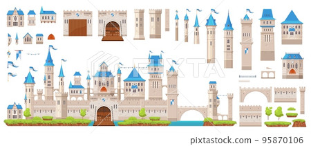 Knight stone castle and fortress constructor... - Stock Illustration [95870106] - PIXTA