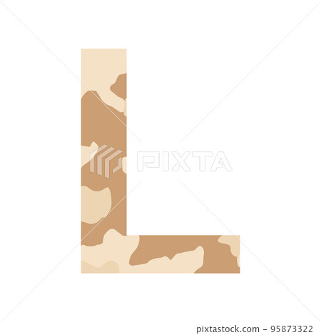 English alphabet letter L, khaki style isolated... - Stock Illustration ...