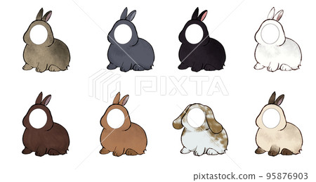Face frame rabbit (rabbit 8 color version set) - Stock Illustration ...