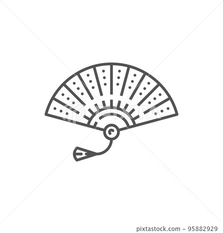 Handheld fan isolated Chinese or Japanese...-插圖素材 [95882929] - PIXTA圖庫