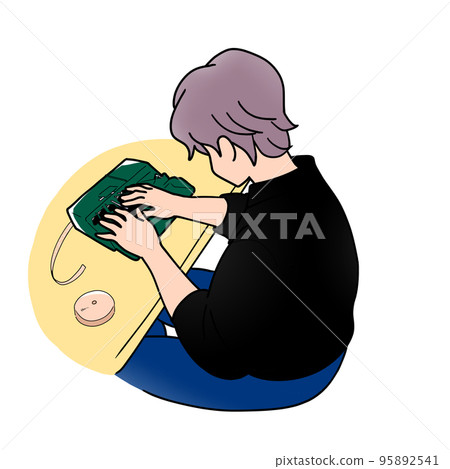 man typing braille - Stock Illustration [95892541] - PIXTA