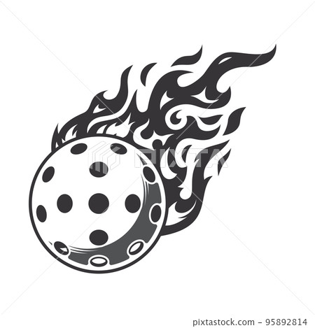 Hot pickleball fire logo silhouette. pickleball... - Stock Illustration ...