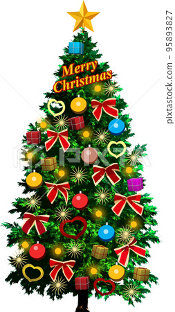 Colorful christmas tree image on holy night,... - Stock Illustration ...