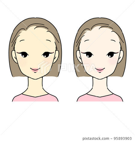Yellow base and blue base female face set No... - Stock Illustration ...