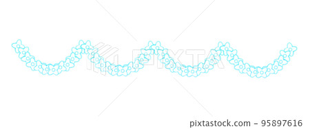 Shining blue flower decoration line - Stock Illustration [95897616] - PIXTA