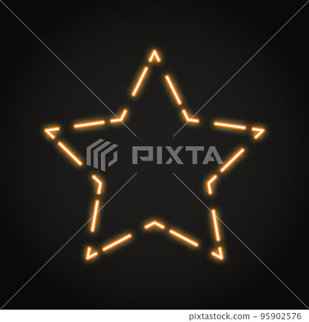Neon orange shining star frame - Stock Illustration [95902576] - PIXTA