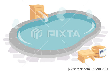 Illustration of hot spring - Stock Illustration [95903581] - PIXTA
