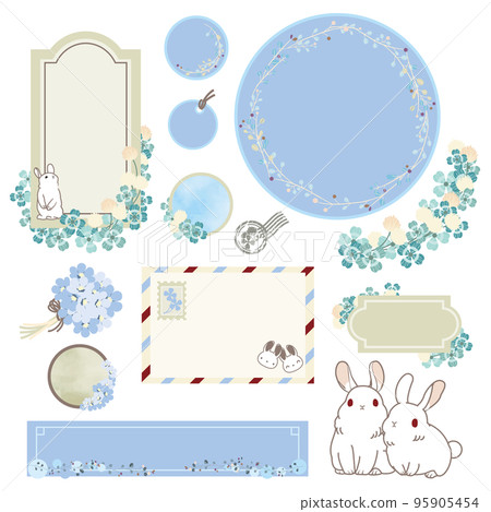 Rabbit motif icon and frame set - Stock Illustration [95905454] - PIXTA