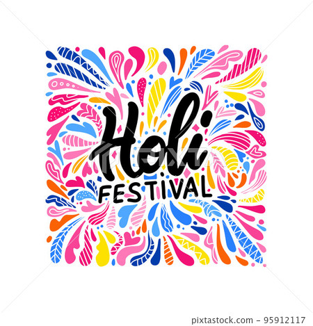 Indian color festival Holi background with... - Stock Illustration ...
