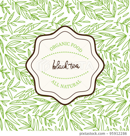 Tea leaves design template. Vector seamless... - Stock Illustration ...