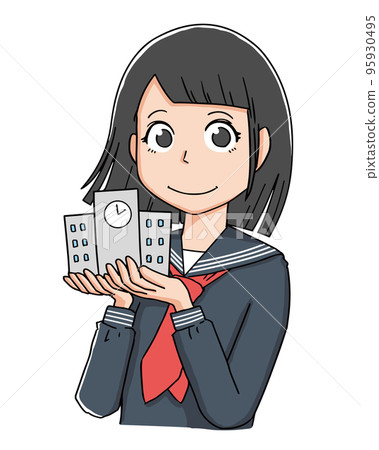 Female student deciding which school to apply for - Stock Illustration ...