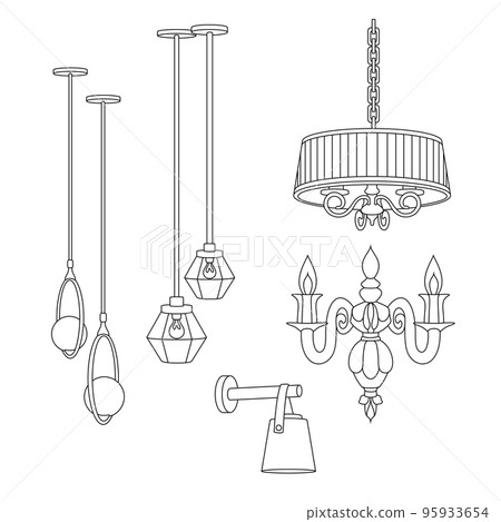 Wall and ceiling lights - Stock Illustration [95933654] - PIXTA