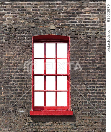 traditional british window with transparent glass - Stock Illustration ...