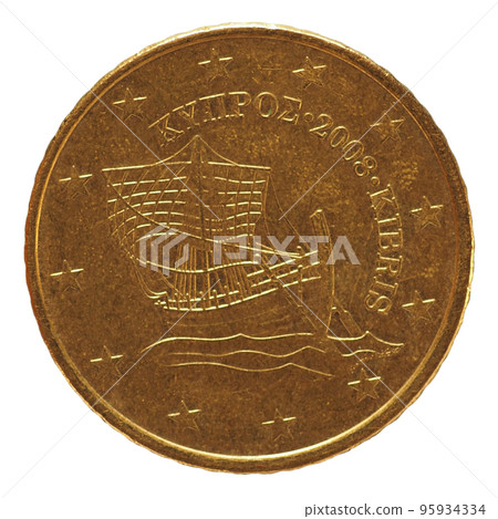 50 cents coin, European Union, Cyprus... - Stock Illustration [95934334 ...