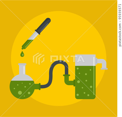 Chemical pots icon. Flat illustration of... - Stock Illustration ...