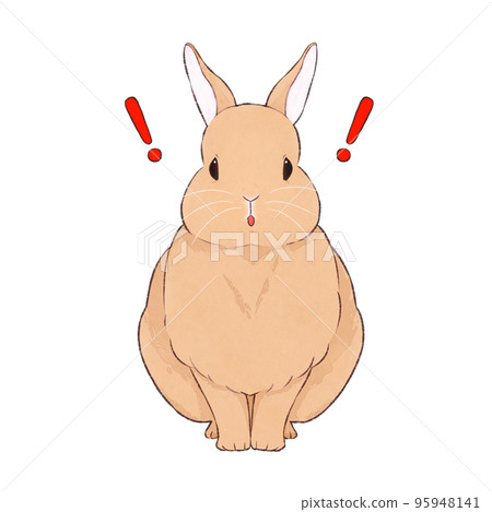 Brown rabbit expression (surprised) - Stock Illustration [95948141] - PIXTA