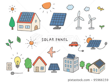 Hand-drawn illustration set (color) related to... - Stock Illustration ...