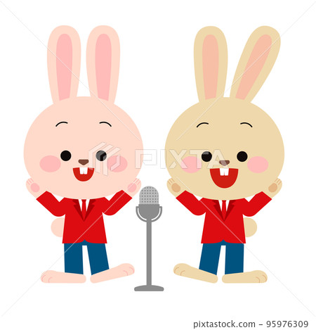 Comedy duo of rabbits - Stock Illustration [95976309] - PIXTA