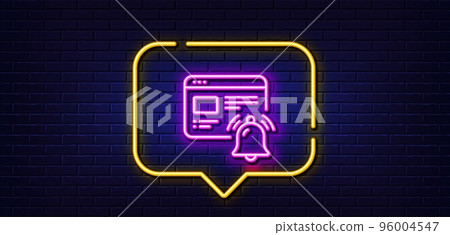 Neon light speech bubble. Internet notification...-插圖素材 [96004547] - PIXTA圖庫