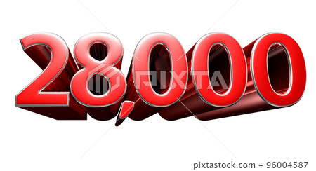 Number 28000 red 3D - Stock Illustration [96004587] - PIXTA