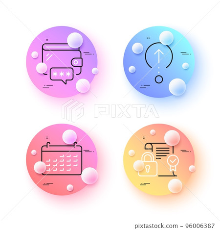 Wallet, Swipe up and Calendar minimal line... - Stock Illustration [96006387] - PIXTA