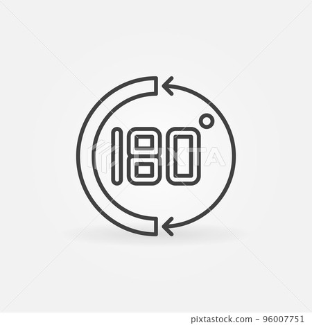 180 degrees vector concept simple math icon in... - Stock Illustration ...