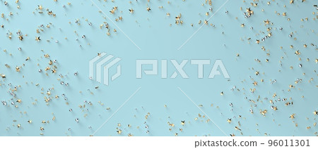 Gold confetti with stars - 3D render - Stock Illustration [96011301 ...