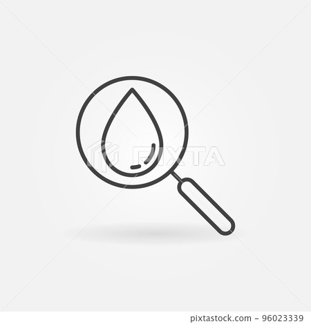 Water Drop in Magnifier line icon. Vector... - Stock Illustration ...