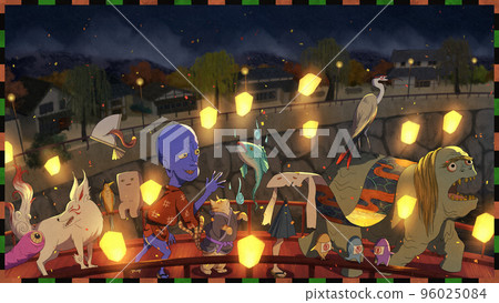 [Illustration] Hyakki Yako, Japanese-style fantasy - Stock Illustration ...