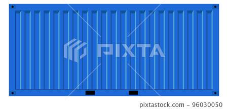 Blue cargo container on white background. side... - Stock Illustration ...