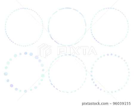 Dotted simple round frame Frame watercolor style - Stock Illustration ...