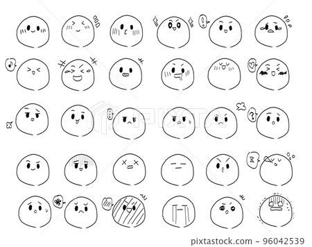 Loose handwritten emoticons set - Stock Illustration [96042539] - PIXTA