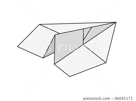 Landed paper airplane in isometric view. - Stock Illustration [96045171 ...
