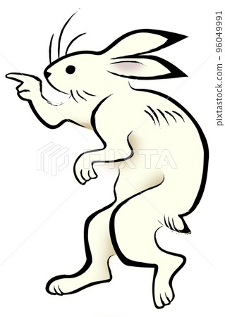 Rabbit pointing (bird and beast caricature style) - Stock Illustration ...