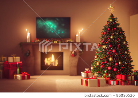 christmas eve present santa holy night tree party - Stock Illustration ...