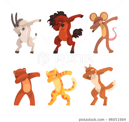 Various Animals Standing in Dub Dancing Pose... - Stock Illustration ...