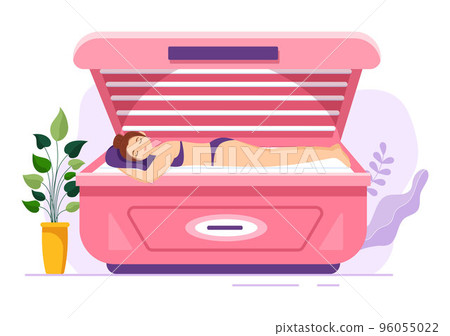 Tanning Bed Procedure to Get Exotic Skin with...-插圖素材 [96055022] - PIXTA圖庫